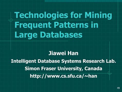 Ppt Technologies For Mining Frequent Patterns In Large Databases
