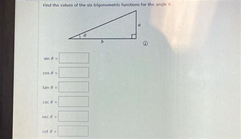 Solved Find The Values Of The Six Trigonometric Functions