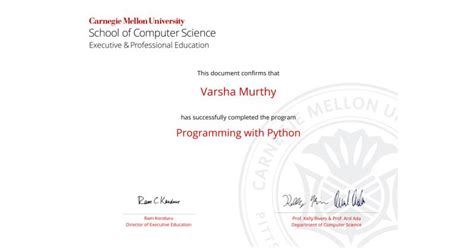 Varsha M On Linkedin Programming With Python • Varsha Murthy • Varsha Murthy Programming With