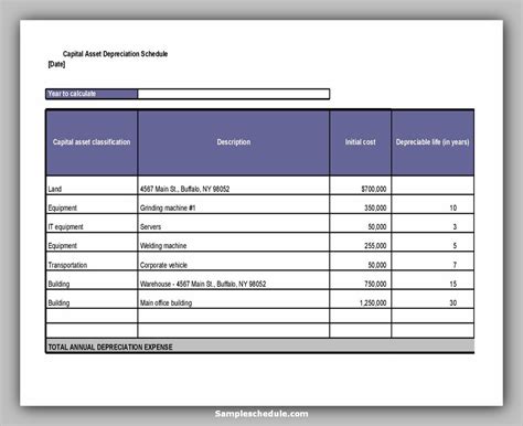 27 Sample Depreciation Schedule Sample Schedule