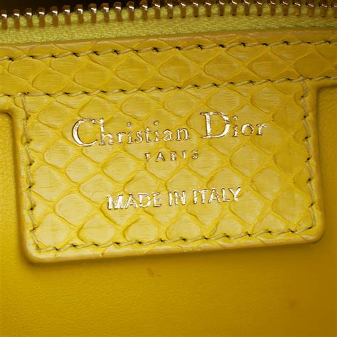 Christian Dior Yellow Python Lady Dior Large Bag The Closet