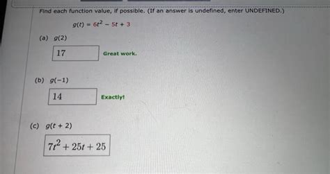 Solved Find Each Function Value If Possible If An Answer Chegg