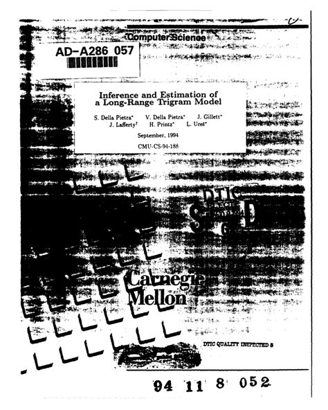 Pdf Inference And Estimation Of A Long Range Trigram Model