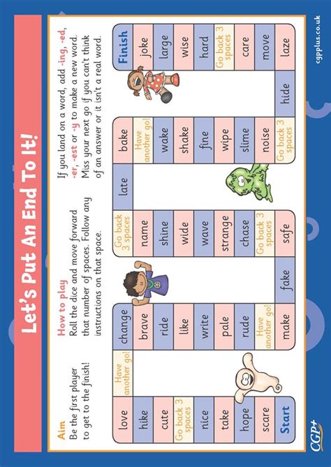 Lets Put An End To It Game — Adding Ing Ed Er Est Or Y Year 2 Cgp Plus