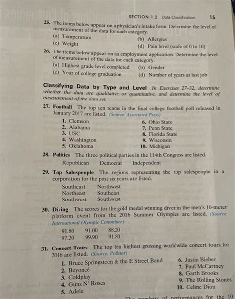 Solved Classifying Data By Level In Exercises 15 20