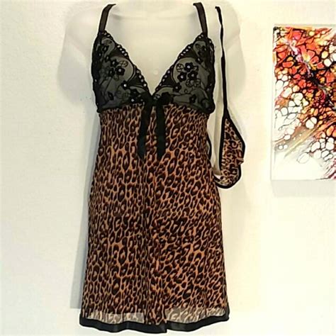 Intimates And Sleepwear Sale Sexy Sheer Leopard Print Lingerie Wpanty