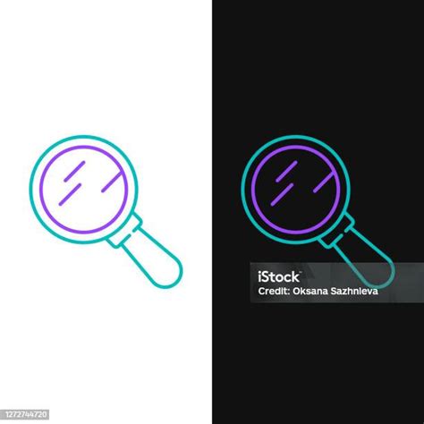 흰색과 검은색 배경에 격리 된 라인 돋보기 아이콘 검색 초점 확대 축소 비즈니스 기호 다채로운 개요 개념 벡터 0명에 대한 스톡 벡터 아트 및 기타 이미지 Istock