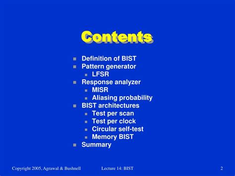 PPT VLSI Testing Lecture 14 Built In Self Test PowerPoint Presentation ID 3730636