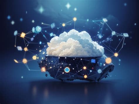 Premium Ai Image Seamless Data Flow Cloud Computing Technology Concept