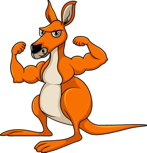 Personaje De Dibujos Animados De Canguro Musculoso 10959151 Vector En