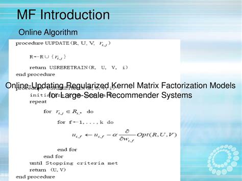 PPT Matrix Factorization PowerPoint Presentation Free Download ID