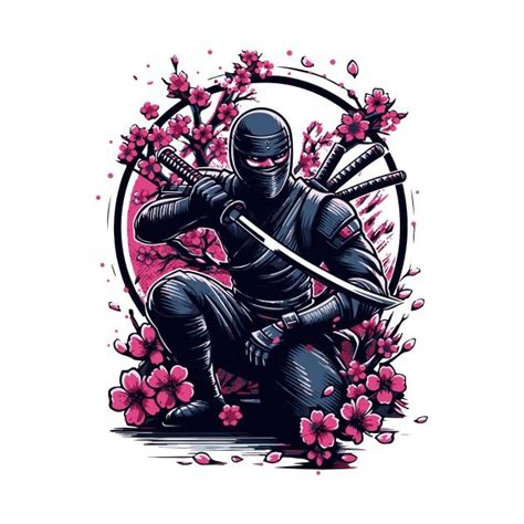 Rose Ninja By Artdesign1985 Tshirt Artwork Ninja Japanese Tshirt