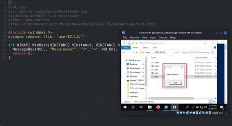 Malware Development Persistence Part 9 Default File Extension Hijacking Simple C Example