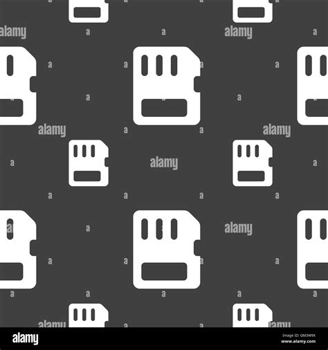Compact Memory Card Icon Sign Seamless Pattern On A Gray Background Vector Stock Vector Image