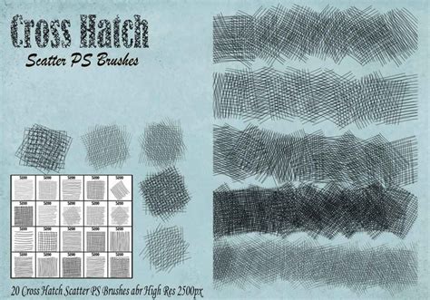 Кисть Штрихи для Фотошопа 11 наборов Crosshatch Photoshop Brushes скачать бесплатно