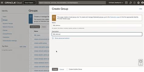 Oracle Autonomous Database에서 Oracle Cloud Infrastructure Identity And