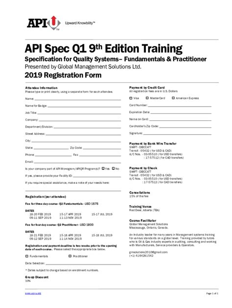 Fillable Online ISO GroupAPI Spec Q Quality Management System ConsultantsAPI Q Th Edition
