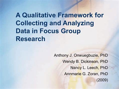 Focus Group Research Qualitative Data Analysis Framework