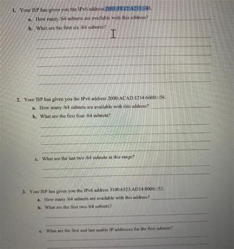 Solved Your ISP Has Given You The IPv Addres SolutionInn