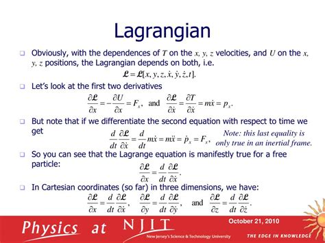 PPT Physics Lecture Lagranges Equations PowerPoint Presentation ID