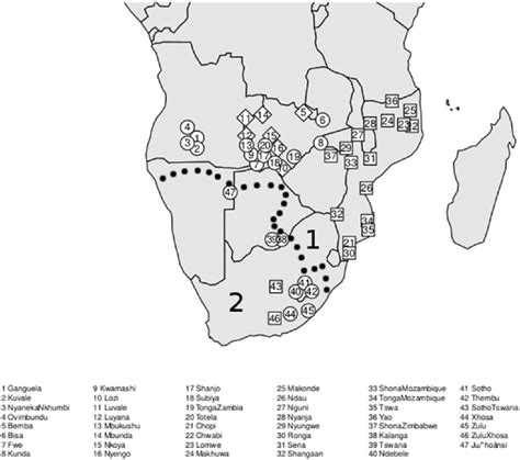Map Of The Analyzed Populations Circles Indicate Populations For Which