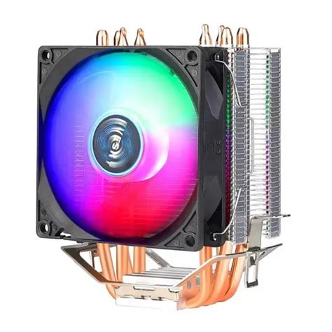 Rgb Cpu Cooler 4 Heat Pipe 9cm Cooling Fan Hydraulic Bearings Mute For