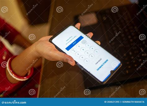 Login Screen In App Or Website In Smartphone Stock Image Image Of Enter Fraud 204621395