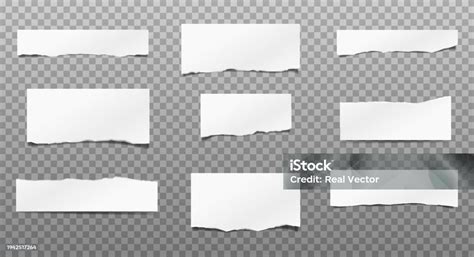 3d 사실적인 벡터 찢어진 종이 조각은 다른 컷과 투명한 배경에 있습니다 정보 알림 0명에 대한 스톡 벡터 아트 및 기타 이미지 0명 가장자리 공란 Istock
