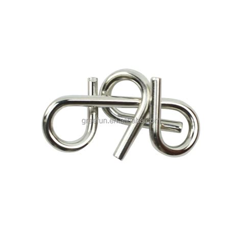 Metal Brain Teaser Puzzle 3d Interlocking Wire Ring Puzzle Game For