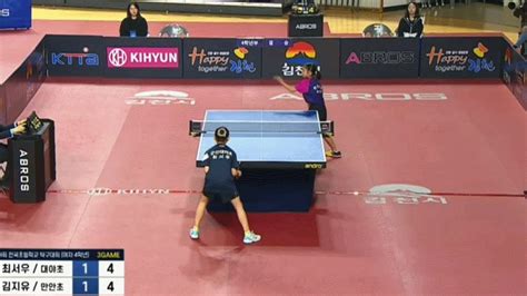 김지유 포핸드 탑스핀 한국의 어린 선수들이 무럭무럭 자라서 세계적인 선수가 되었으면 합니다 김지유 선수 포핸드 탑스핀으로 공격할 때 상 탁구누리 Band
