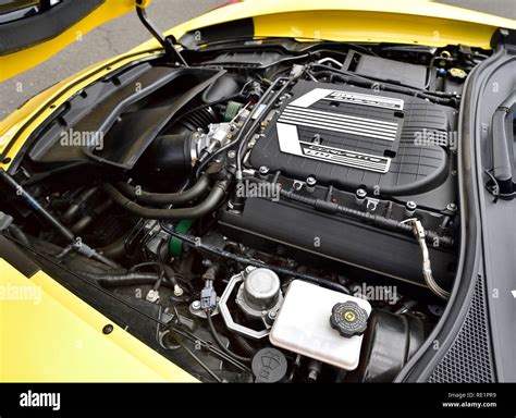 Engine Compartment Chevrolet Corvette 2016 Stock Wide Body C7 On