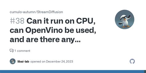 Can It Run On Cpu Can Openvino Be Used And Are There Any Examples