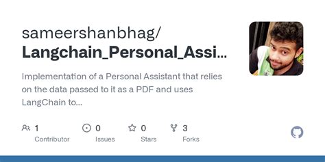 Github Sameershanbhaglangchainpersonalassistant Implementation Of A Personal Assistant