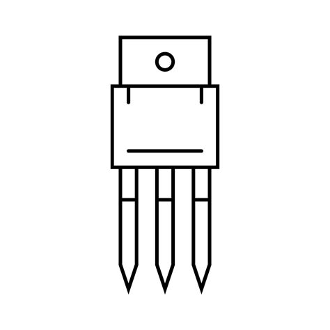 Transistor Electronic Component Line Icon Vector Illustration 35272384 Vector Art At Vecteezy