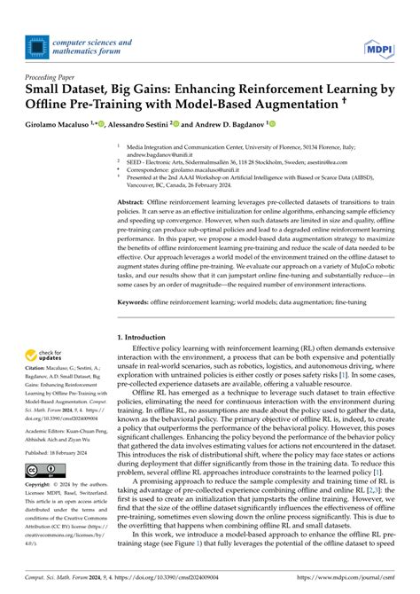 Pdf Small Dataset Big Gains Enhancing Reinforcement Learning By