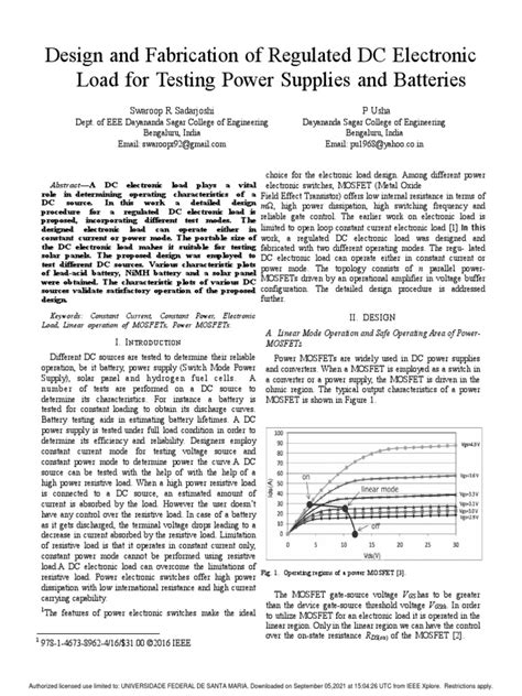 Design And Fabrication Of Regulated Dc Electronic Load
