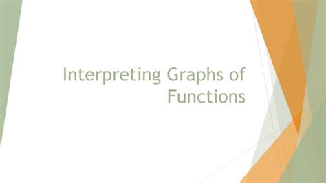 Interpreting Graphs And Functions Of The Ppt