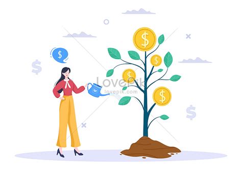 머니 트리 투자 금융 그림 일러스트 무료 다운로드 Lovepik