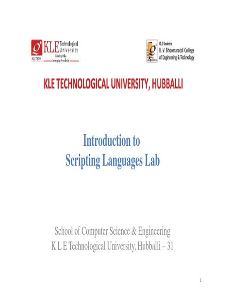 1 Introduction Sl Lab Pdf Scripting Language Programming Language