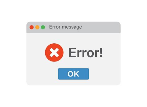 premium vector error message icon in flat style computer window alert