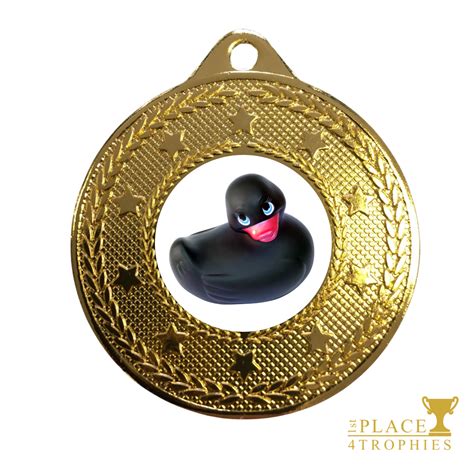 Black Rubber Duck Medal Award Duck Race Boxing Day Race Annual Event