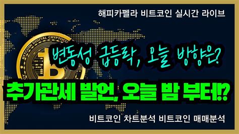 비트코인 실시간 추가 관세 발언 오늘 밤부터 변동성 급등락 오늘 방향은 210 저녁💎비트코인 비트코인실시간