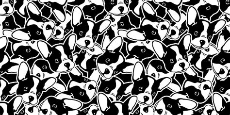 개 머리 프랑스 불독 강아지 얼굴 낙서 벡터 절연 이음매 없는 패턴 벽지 배경 개에 대한 스톡 벡터 아트 및 기타 이미지 개 걷기 검은색 Istock