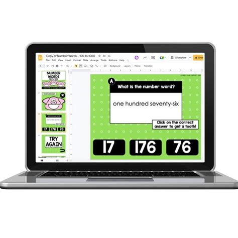 Digital Toothy Math 1st And 2nd Grade Number Words 3 Digit Lucky Little Learners