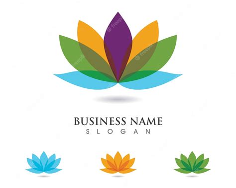 연꽃 디자인 로고 프리미엄 벡터
