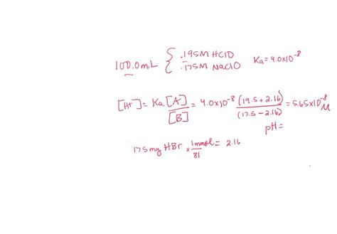 solved a 100 0 ml buffer solution is 0 195 mol l in hclo and 0 175 mol