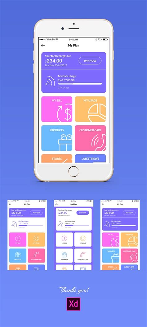 Mobile Data Usage App Screen Ui Free Download