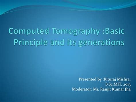 Post Processing Of Computed Tomography Ppt