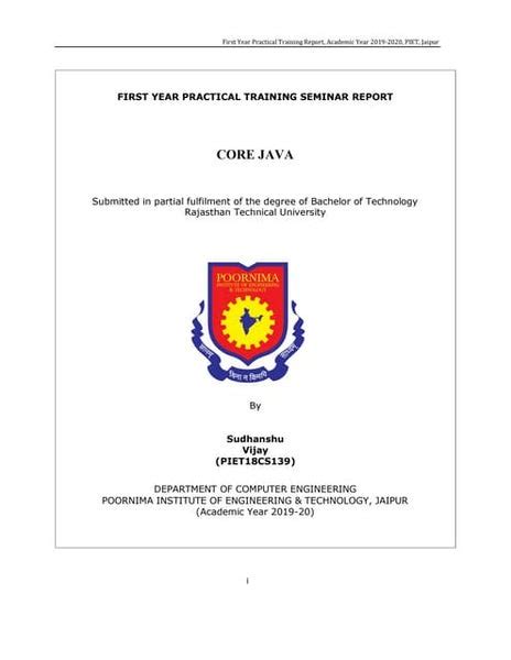6 Weeks Summer Training On Java By Ssdn Technologies