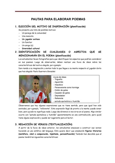 Pautas Para Crear Poemas 1 Pautas Para Elaborar Poemas 1 ElecciÓn